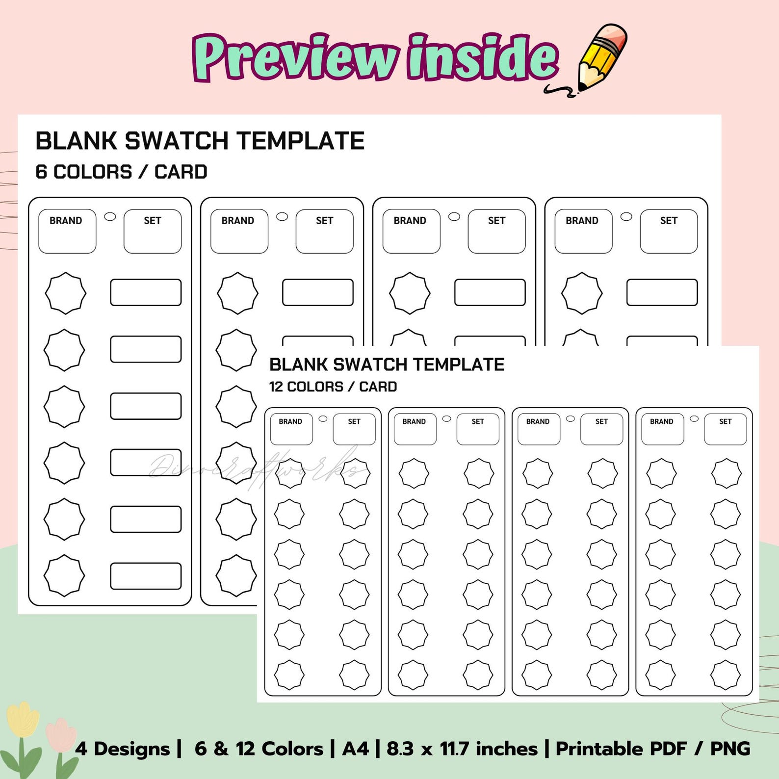 Color Swatch, Color Swatch Cards, Color Swatch Test, Blank Color Card ...