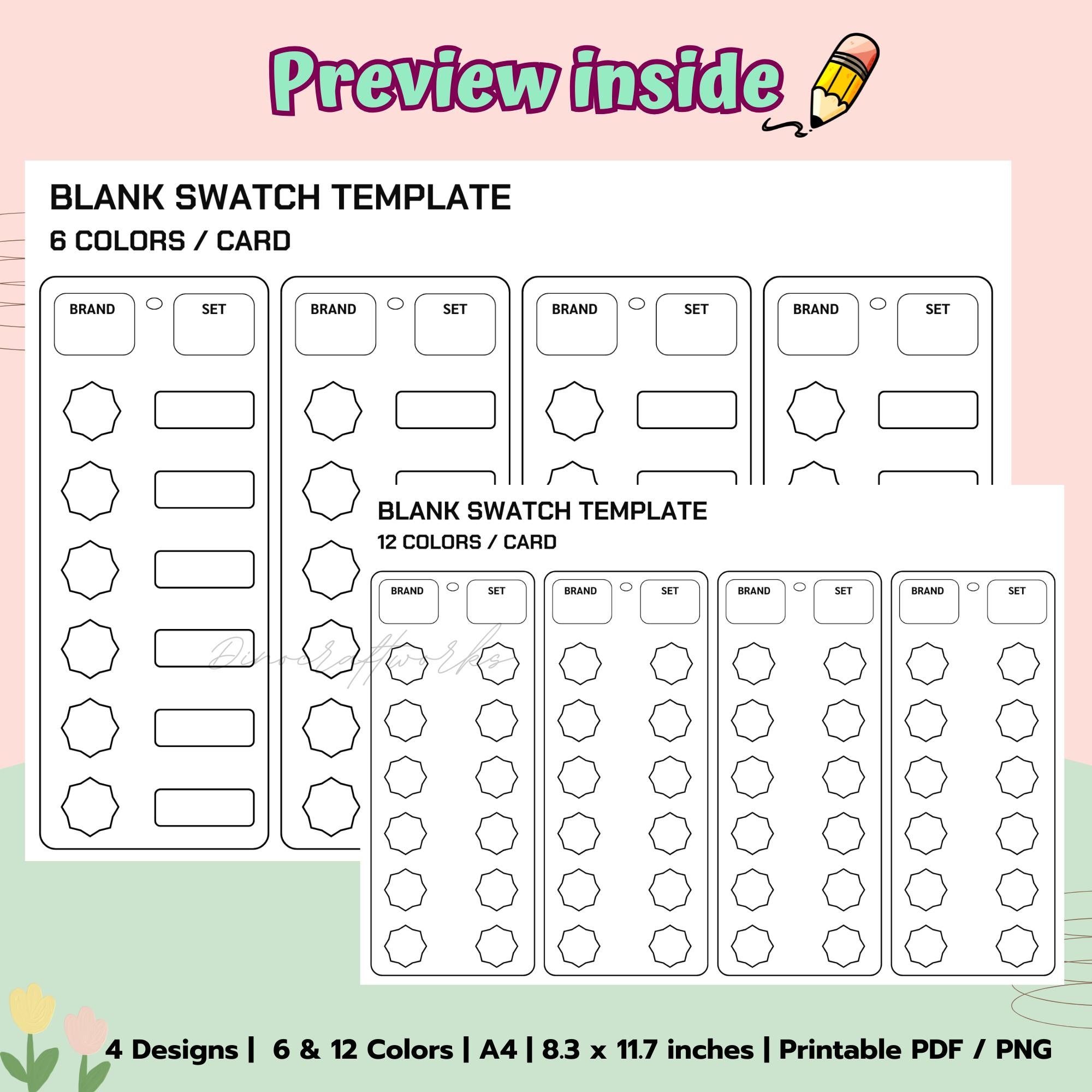 Color Swatch, Color Swatch Cards, Color Swatch Test, Blank Color Card ...