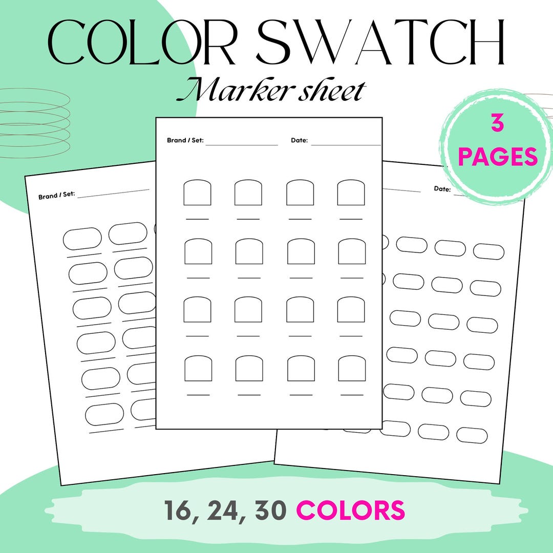 Color Swatch, Cozy Swatch Chart Printable, Color Swatch Template Page ...