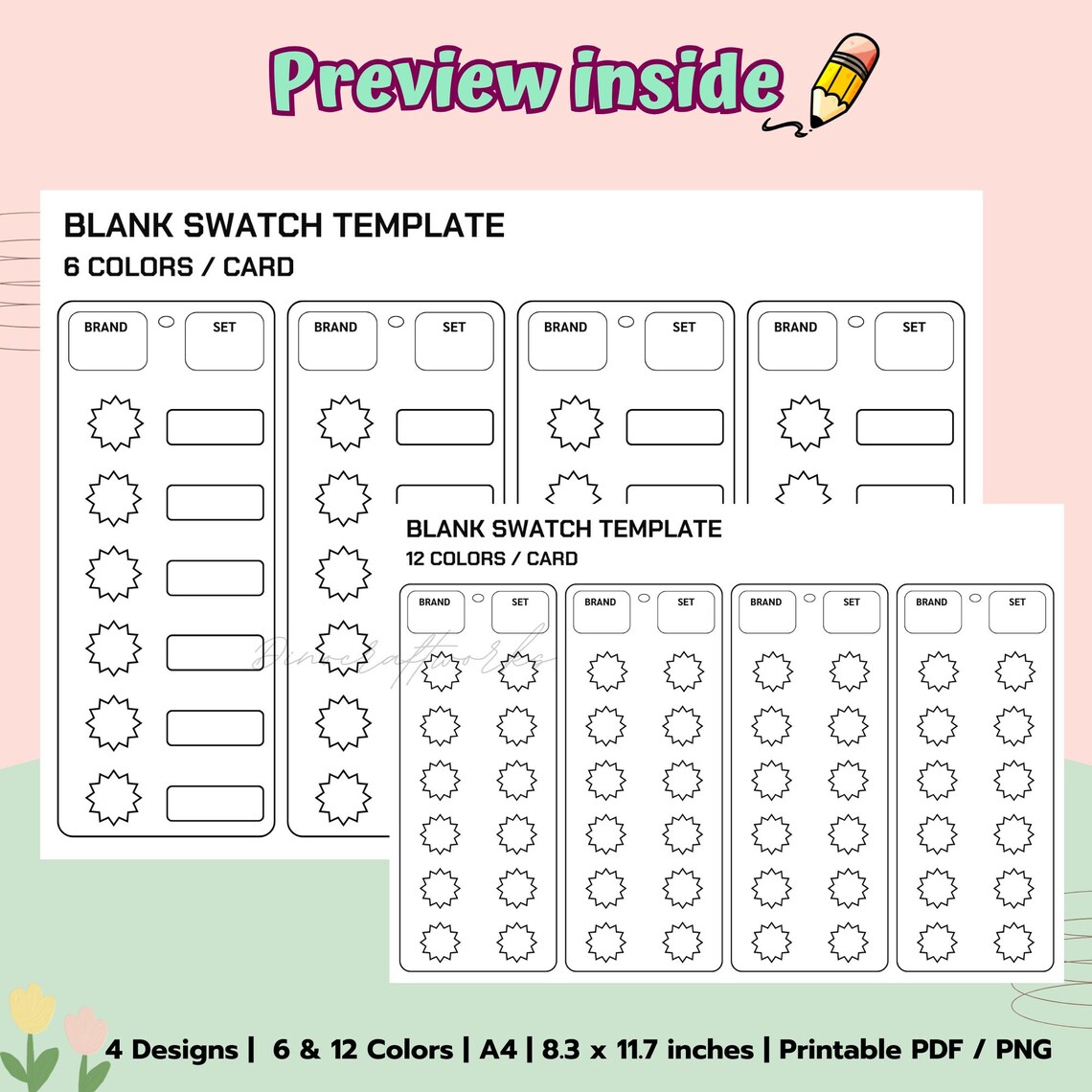 Color Swatch, Color Swatch Cards, Color Swatch Test, Blank Color Card ...