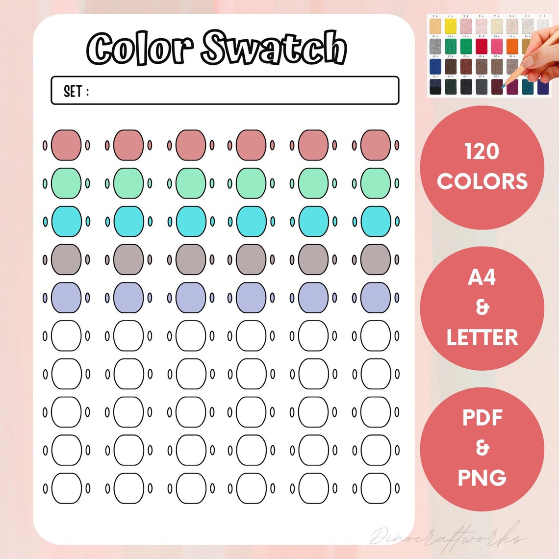 Printable Color Swatch Card: DIY Template (PDF) - Etsy
