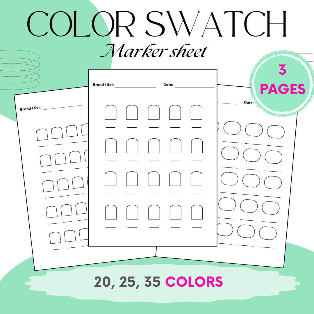 Color Swatch, Cozy Swatch Chart Printable, Color Swatch Template Page ...
