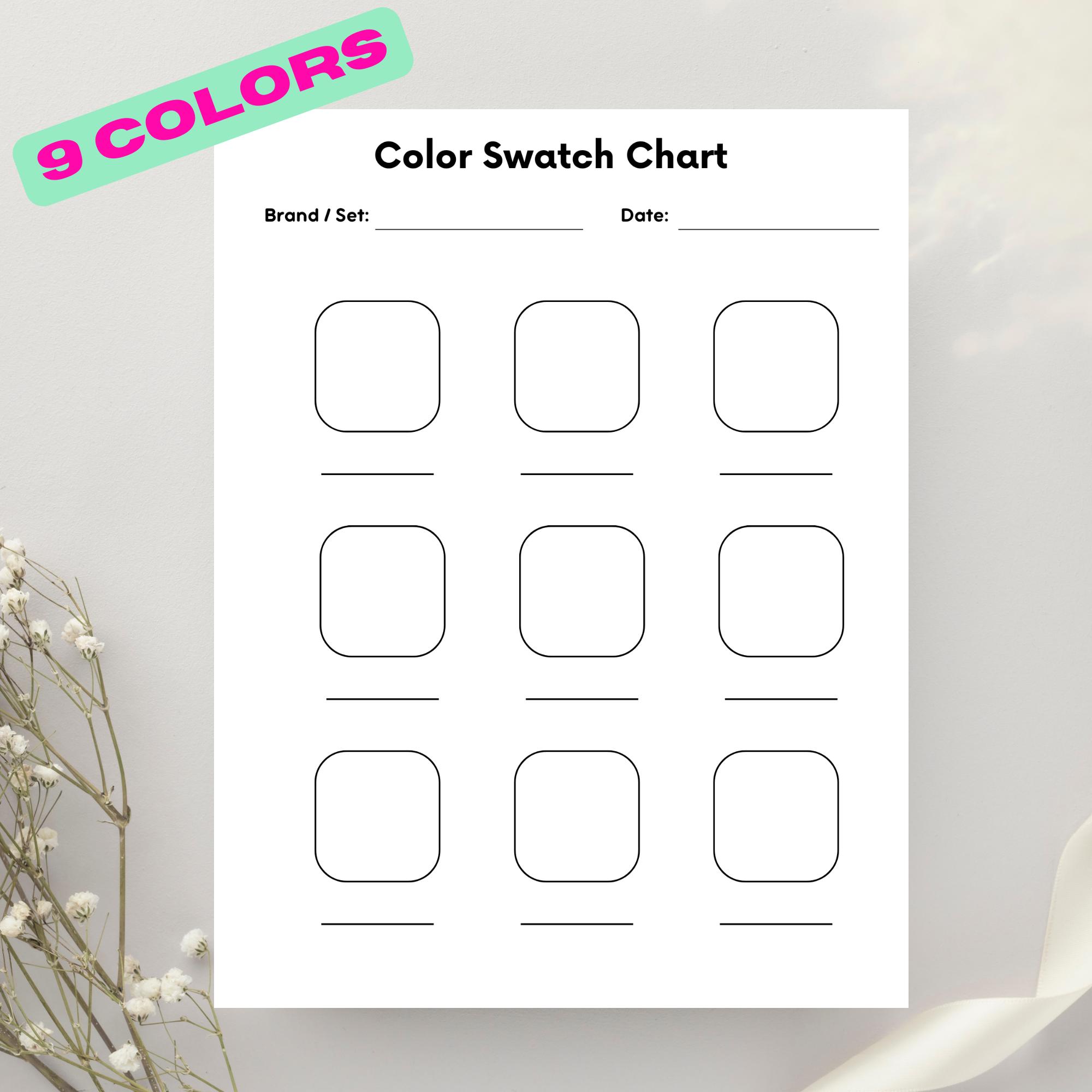 Color Swatch Chart, Cute Color Swatch Chart Printable, Color Swatches ...
