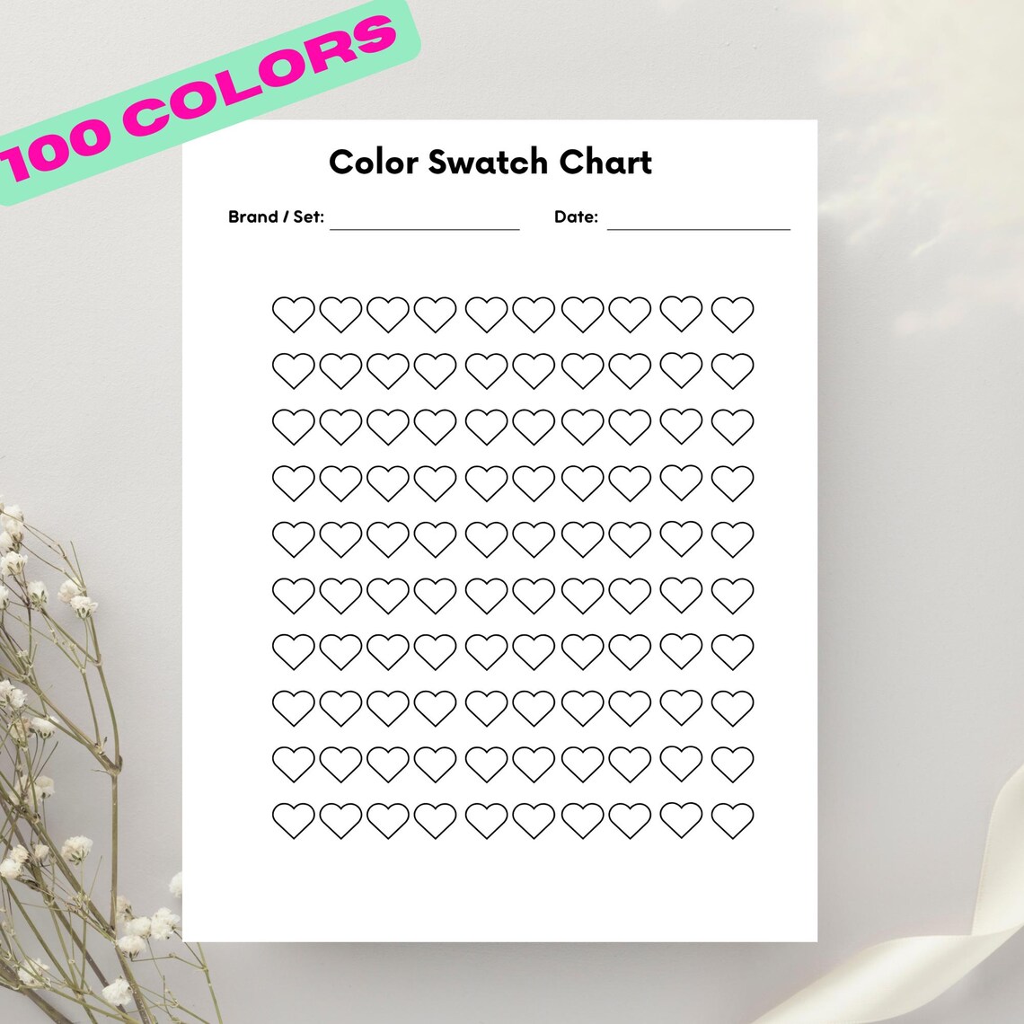 Color Swatch Chart , Cute Color Swatch Chart Printable, Color Swatches ...