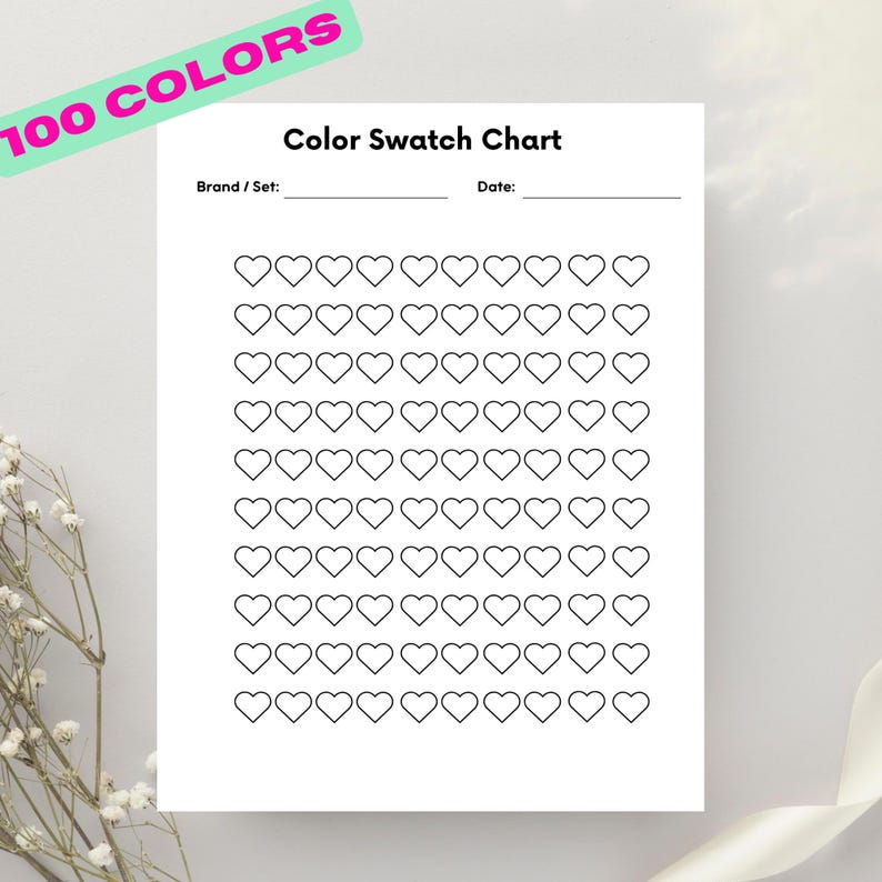 Color Swatch Chart , Cute Color Swatch Chart Printable, Color Swatches ...
