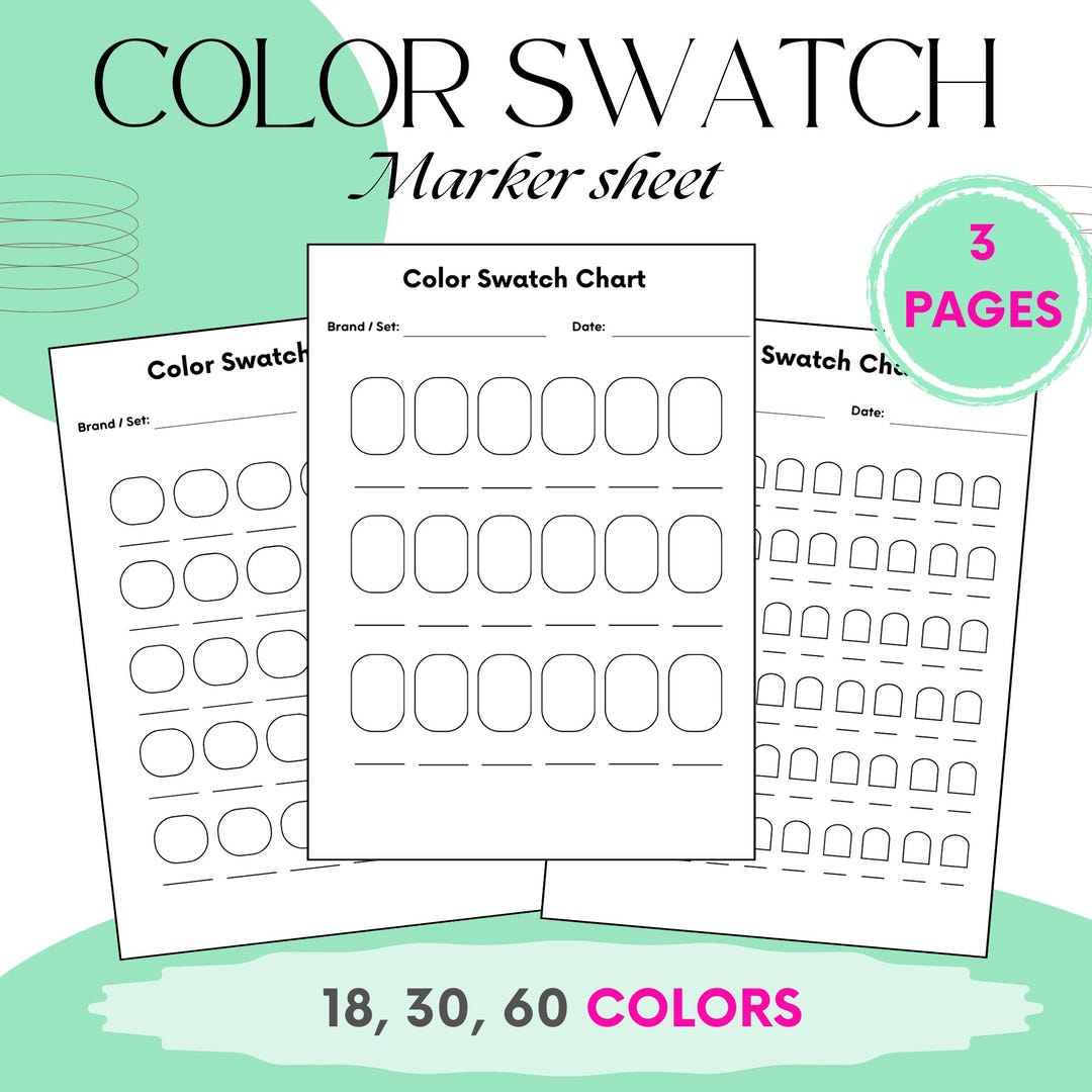Color Swatch, Cozy Swatch Chart Printable, Color Swatch Template Page ...