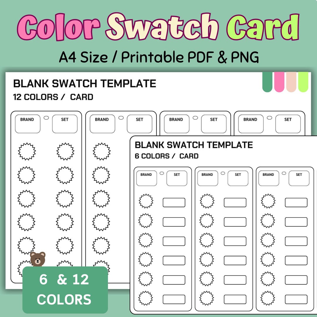 Color Swatch, Color Swatch Cards, Color Swatch Test, Blank Color Card ...