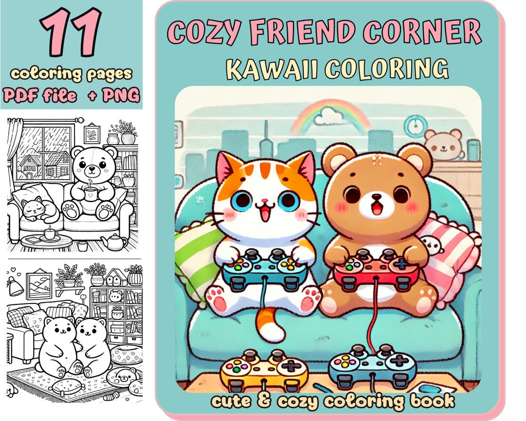 Cozy Friend, Kawaii Coloring, Coloring Kawaii, Kawaii Cozy Coloring ...