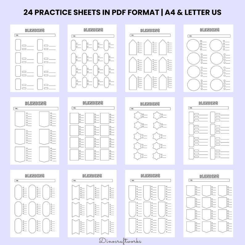 Kawaii Color Blending Chart: Marker Swatch Template (printable PDF) - Etsy