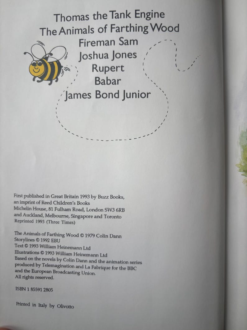 Animals of Farthing Wood Vintage Hardback Book 1993, the Perfect Gift ...