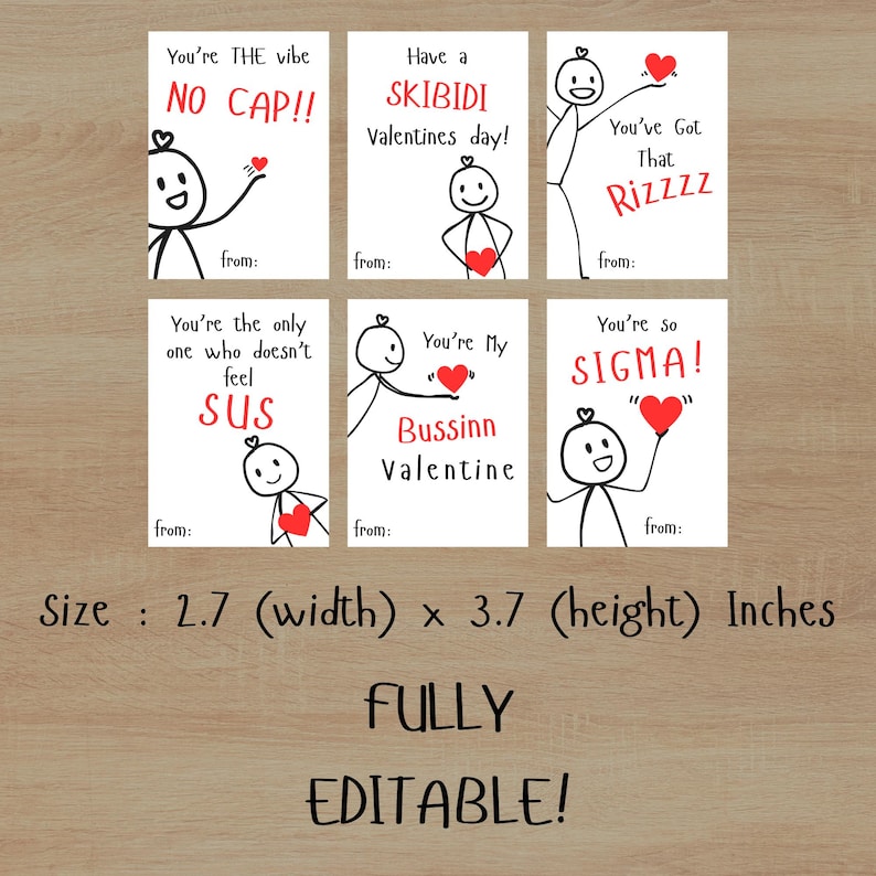 Slang Kids Valentine's Day Cards, Funny Printable Classroom Gift ...