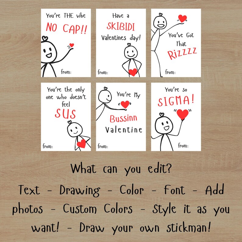 Slang Kids Valentine's Day Cards, Funny Printable Classroom Gift ...