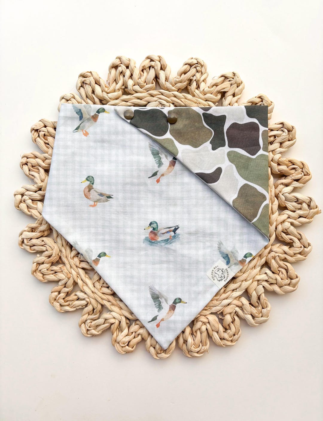 Ducks + Camo Reversible Snap-on Dog Bandana - Etsy