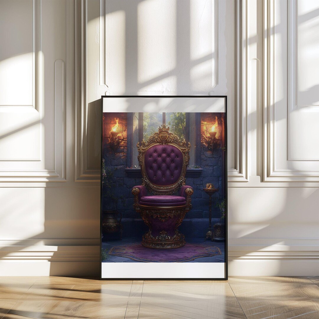 Elegant Purple Throne in Vintage Setting, Royal Chair Wall Art, Antique ...