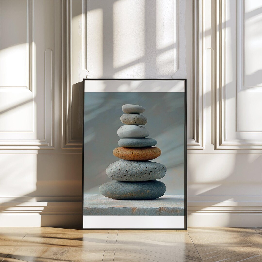 Zen Stones, Rock Stacking Art Print, Meditative Home Décor, Nature ...