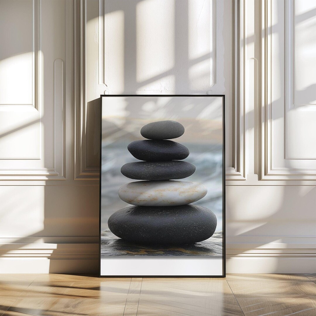 Zen Stones Wall Art Relaxing Coastal Print Tranquillity Home Décor ...