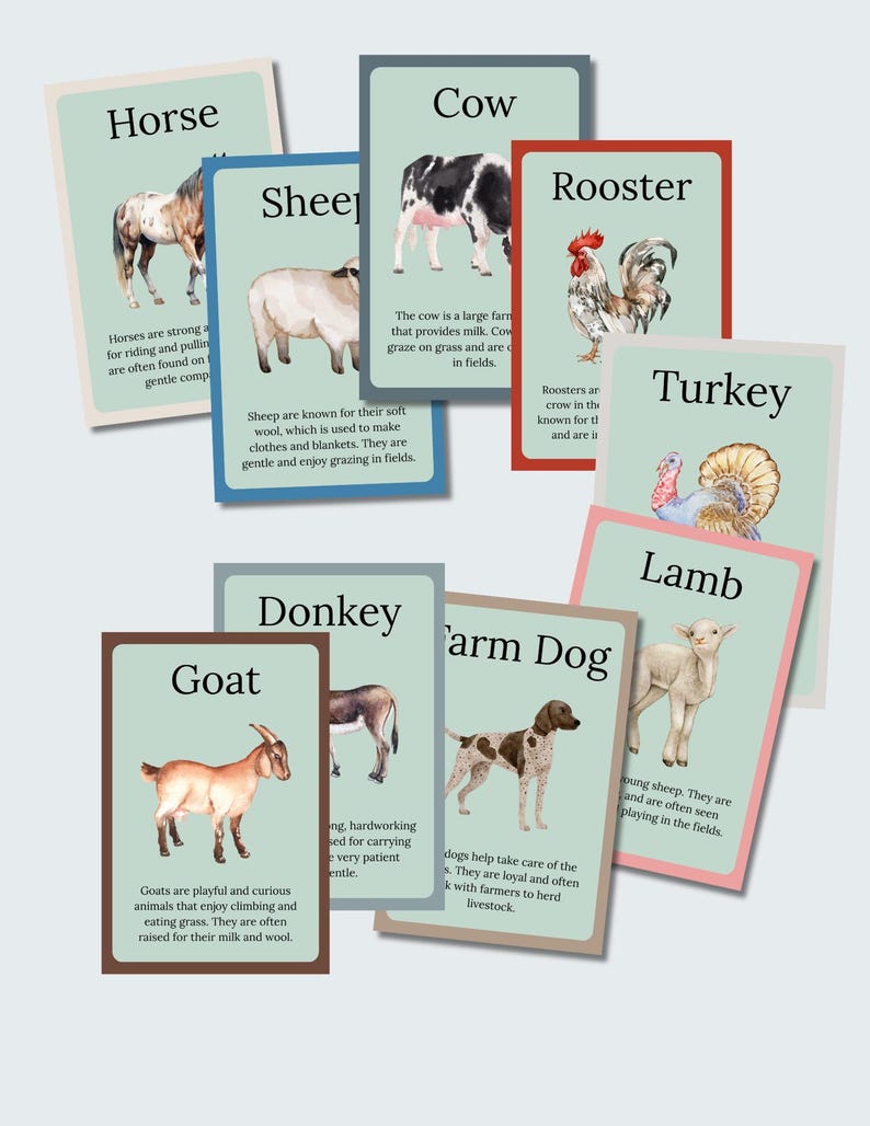 Montessori Animal Flashcards – Printable Learning Cards for Kids ...