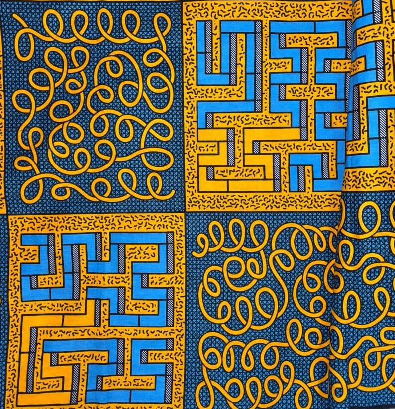 African Fabric With Beautiful Geometric Design Sold by the Yards. - Etsy