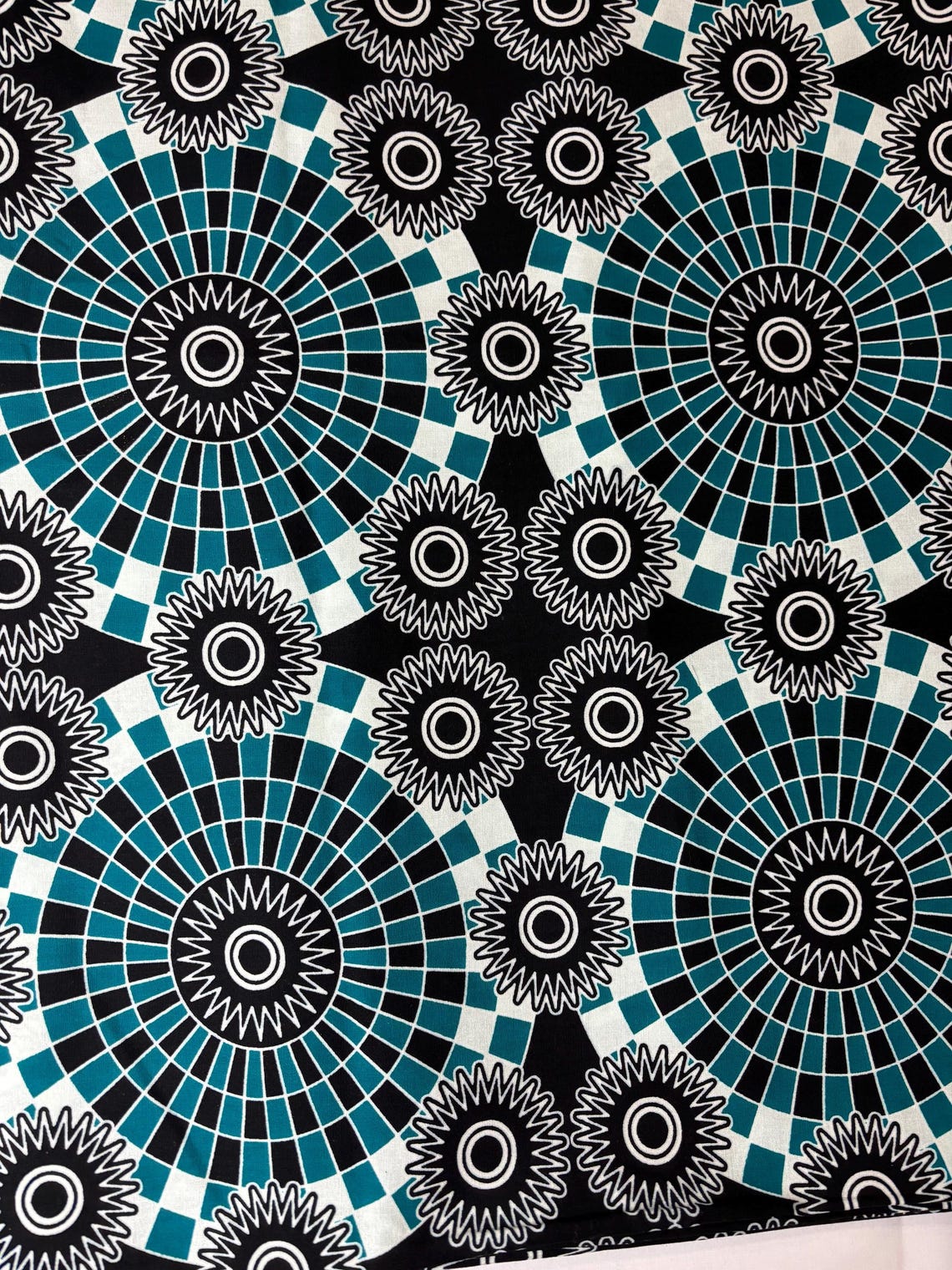 African Fabric by the Yard Blue Green(turquoise ) and Black - Etsy