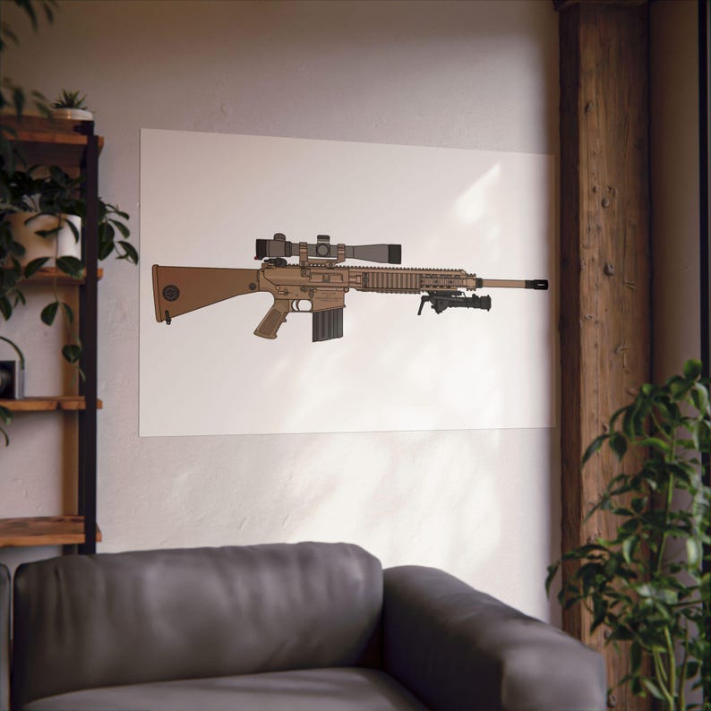 M110 DMR Poster AR10 Designated Marksman Rifle US Army War on Terror ...