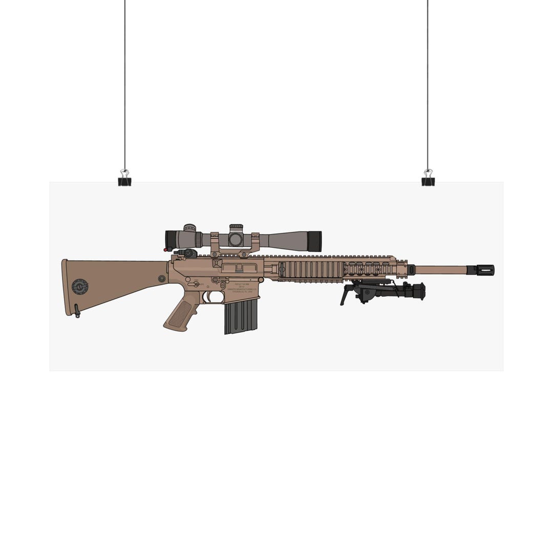M110 DMR Poster AR10 Designated Marksman Rifle US Army War on Terror ...