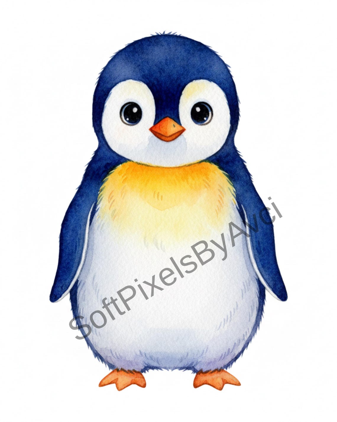 Penguin Clipart Set, Watercolor Animal Art (digital Download ...