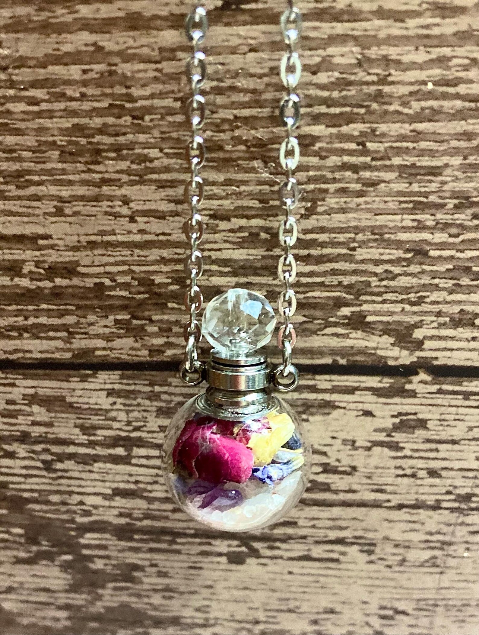 Self-love Amulet Necklace | Crystal, Rose, Lavender | 24" Stainless ...