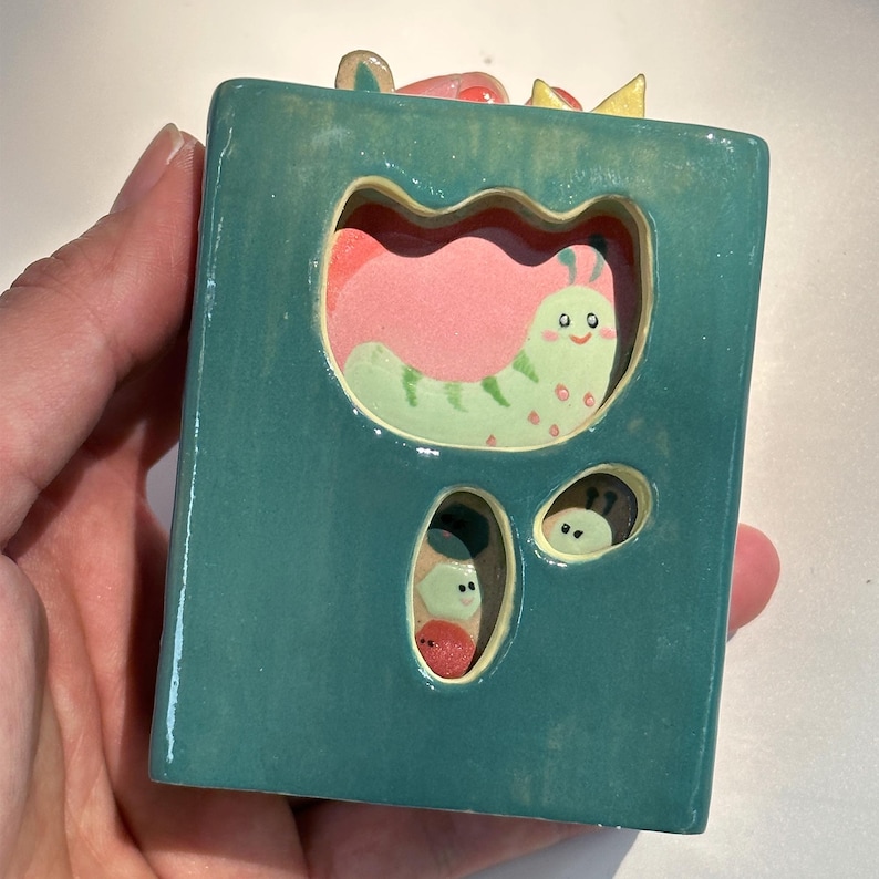 Handcrafted Ceramic Caterpillar Story Book: Interactive Kids' Toy - Etsy