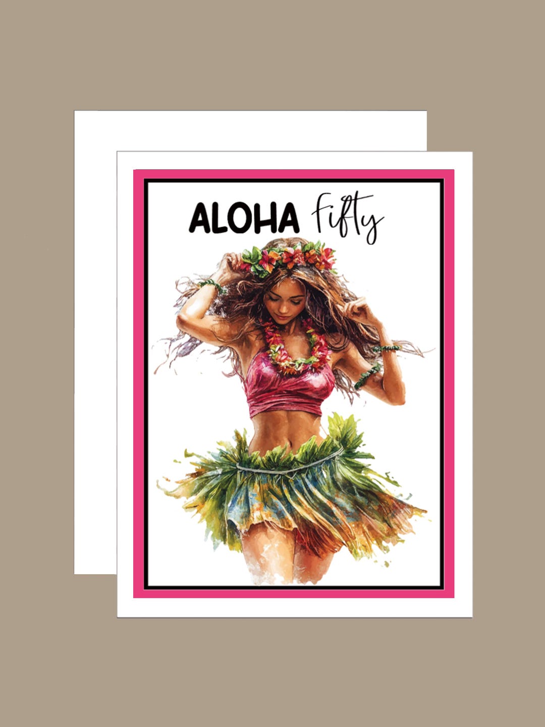Aloha Forty (variations Avail) Birthday Card – Fun & Tropical Hula Girl ...