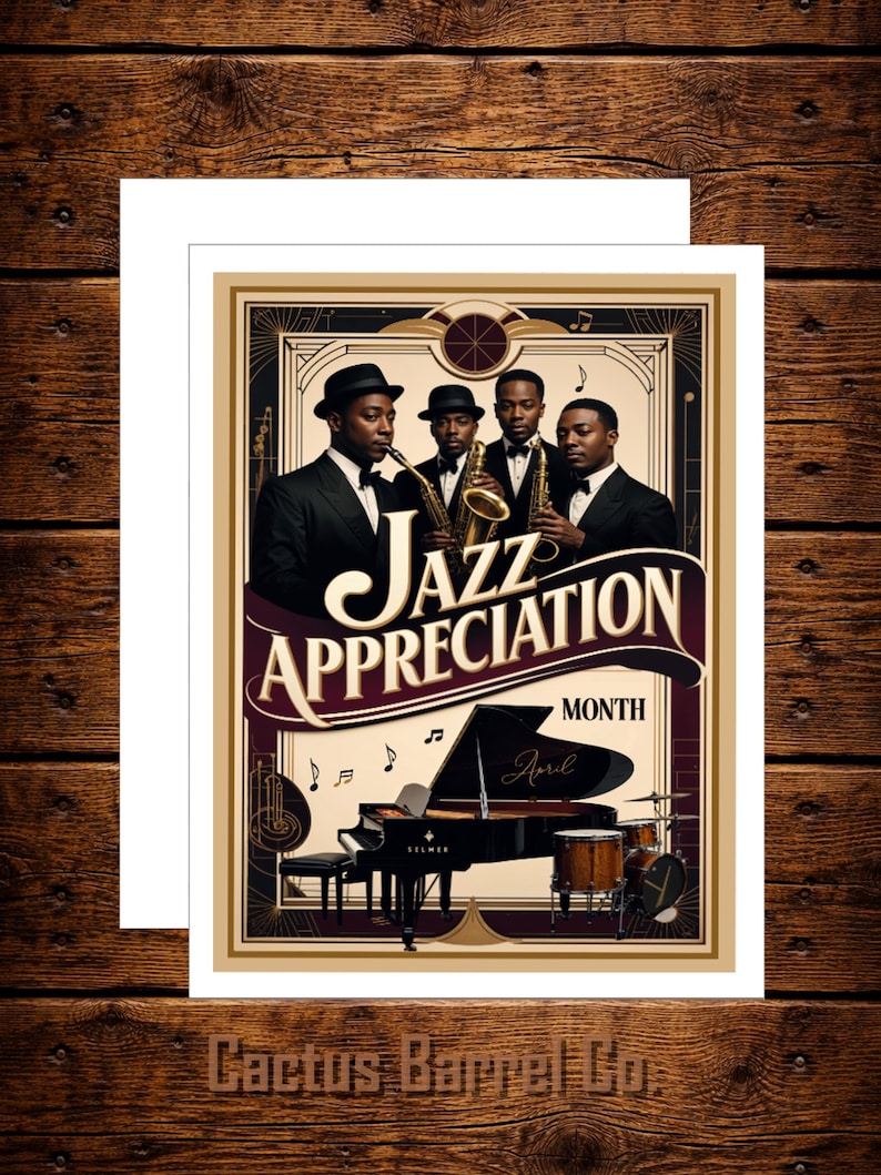 Vintage Jazz Band Greeting Card: Music Lover Gift - Etsy