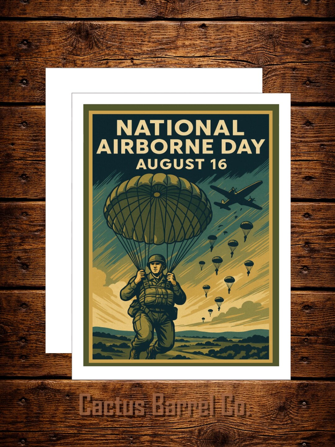 National Airborne Day Tribute Card Honoring Courageous Paratroopers and ...