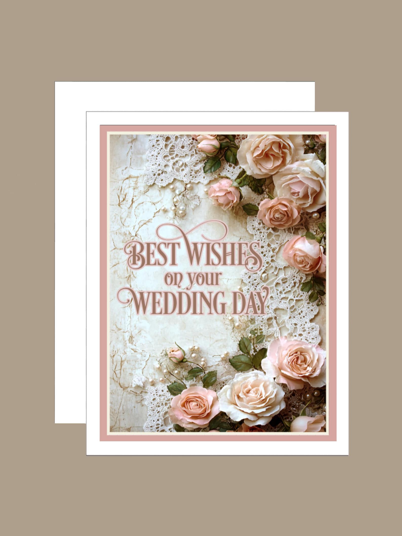 Elegant Vintage Wedding Card With Roses and Lace – Send Your Best ...