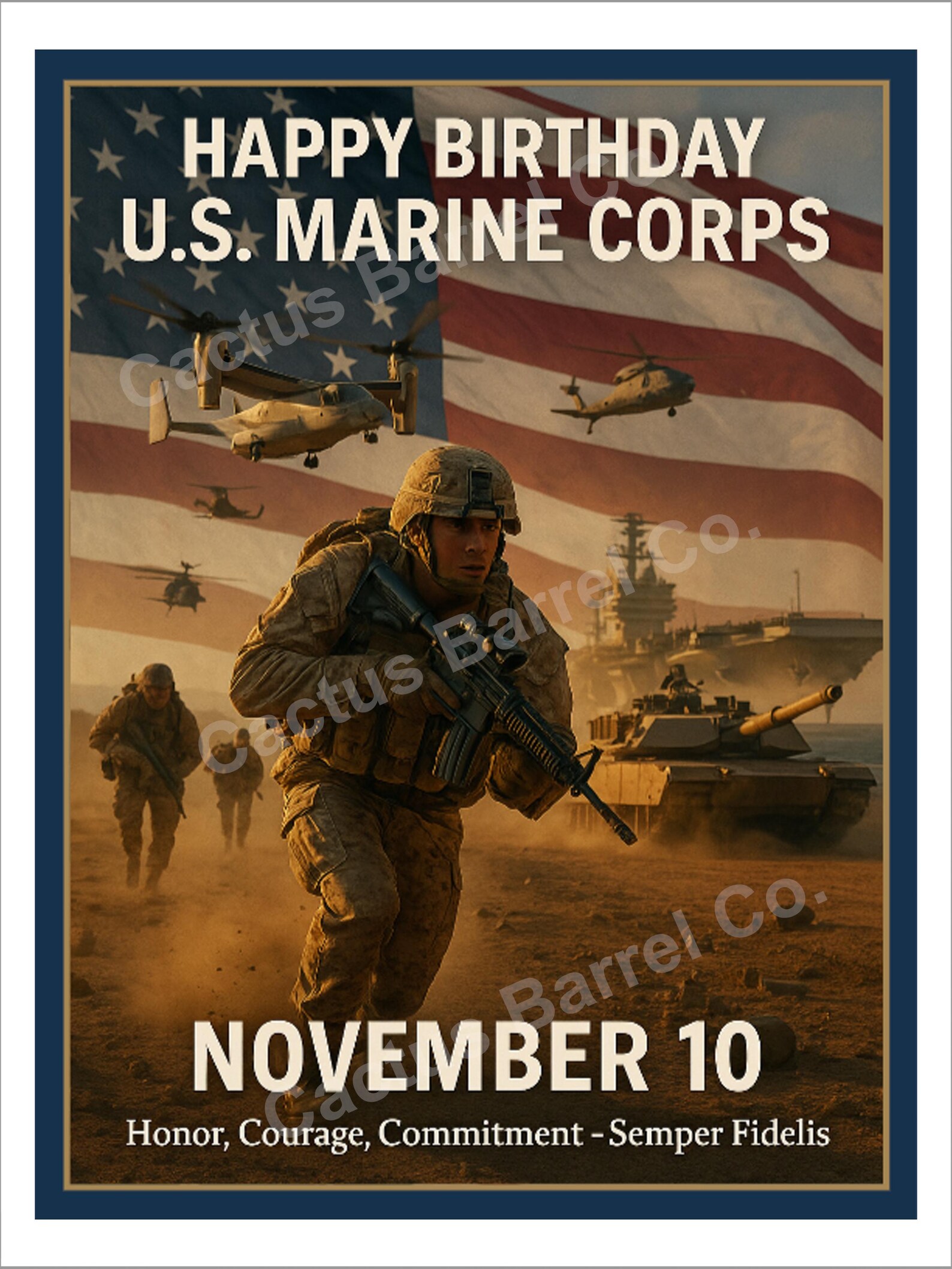 U.S. Marine Corps Tribute Birthday Card – Celebrate November 10 With ...