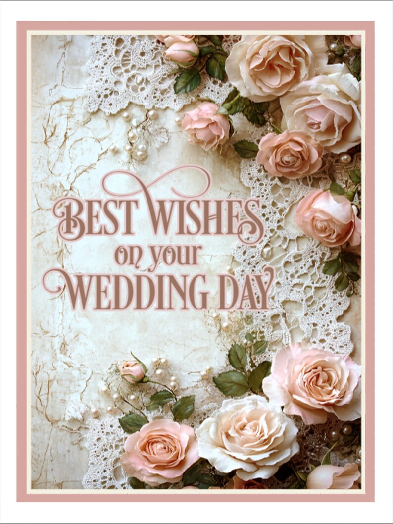 Elegant Vintage Wedding Card With Roses and Lace – Send Your Best ...
