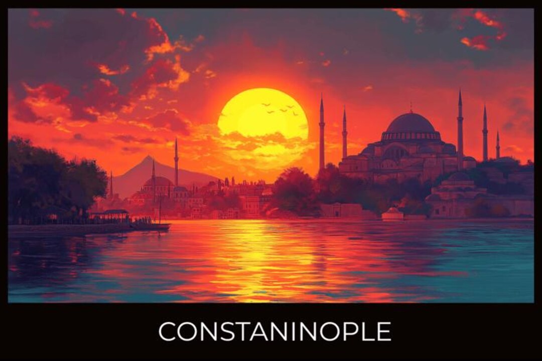 Travel Poster of Medieval Constantinople - Etsy