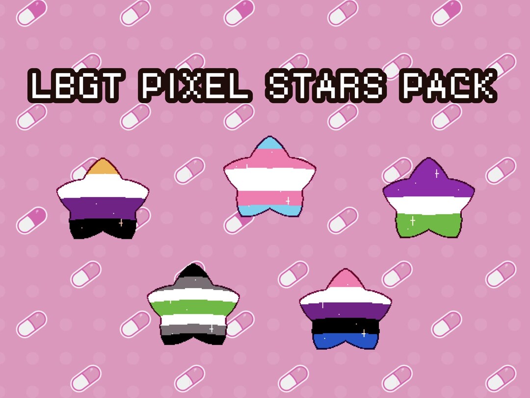 LGBT Pixel Stars Emotes Pack Animated: Gender Identity Selection - Etsy