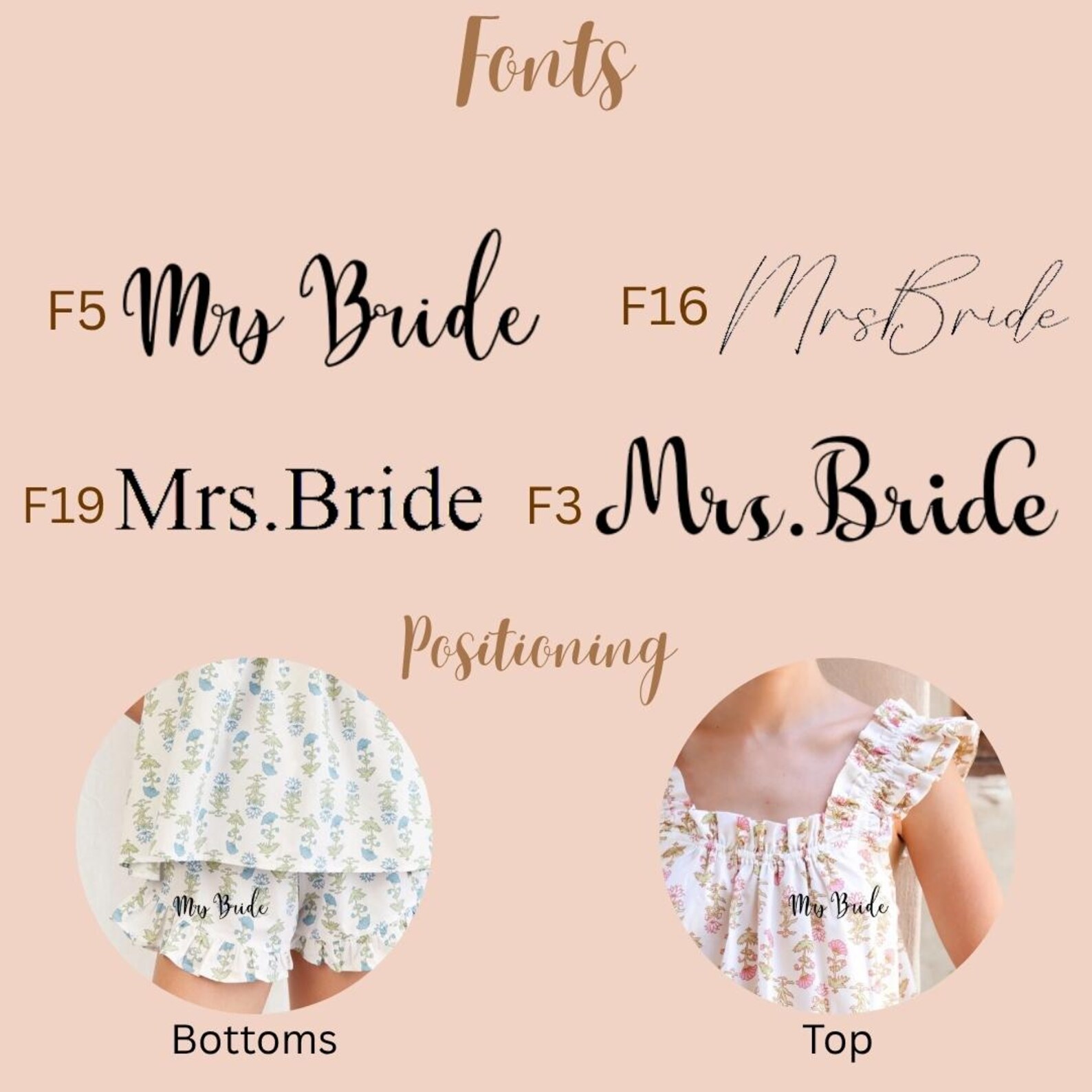 Lotus Flower - Bridesmaid Pjs, Personalized Gift, Ruffled Pajamas for ...