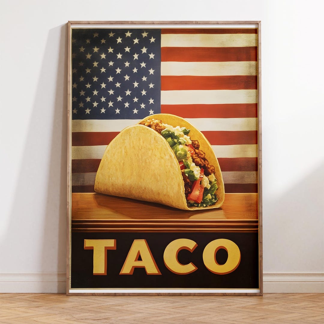 Trump Taco Wall Art, FDT Digital Poster, Anti Trade War Painting, Funny ...