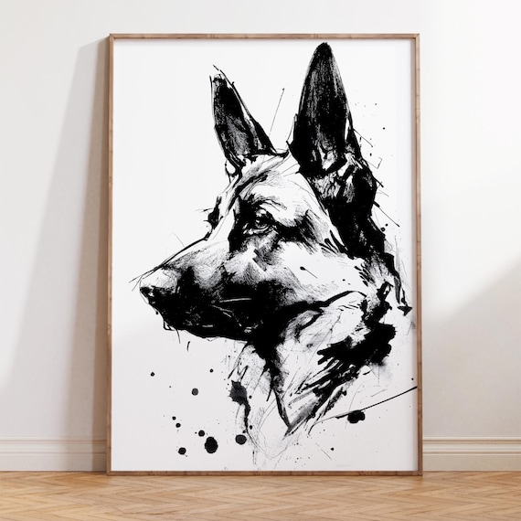 German Shepherd Profile Drawing