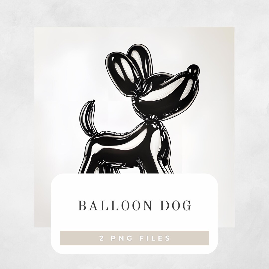 Balloon Dog PNG, Balloon Dog Print, Printable Wall Art, Funny Wall Art ...