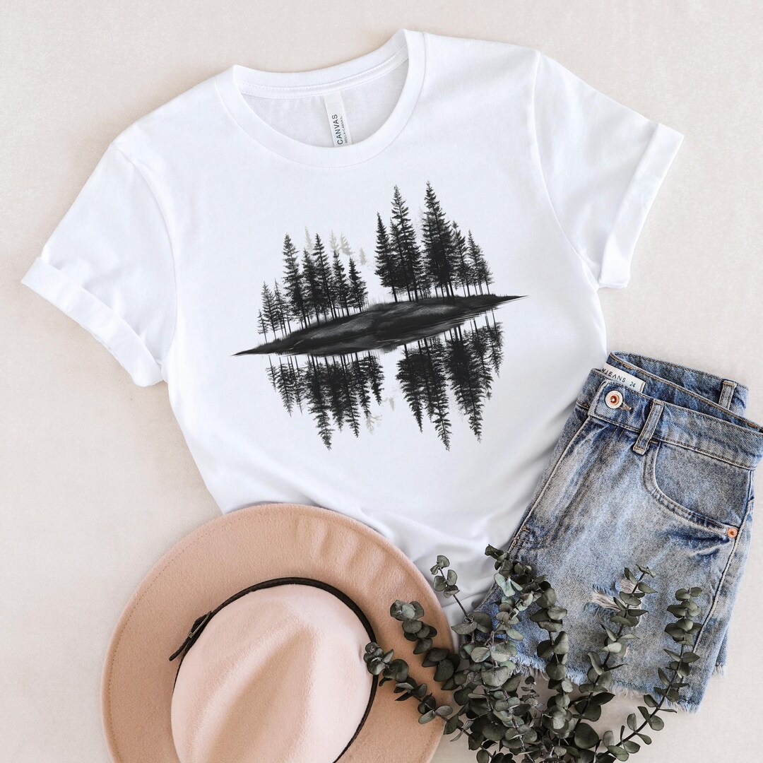 Forest Lake Shirt PNG, Forestcore Shirt Design, Minimalist Pine Forest ...