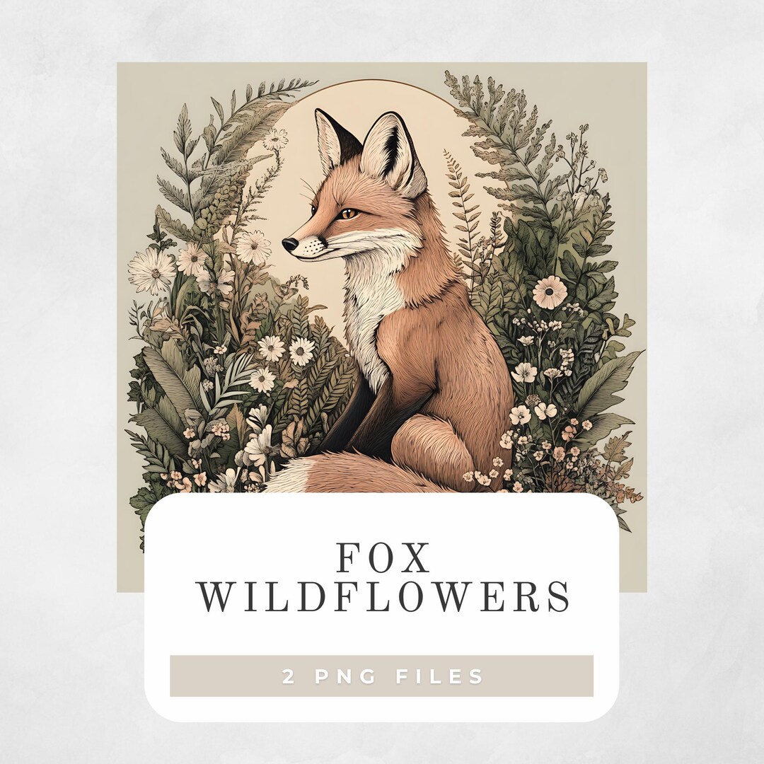 Fox Flower PNG, Wildflower PNG, Woodland Lover Gift for Her Him ...