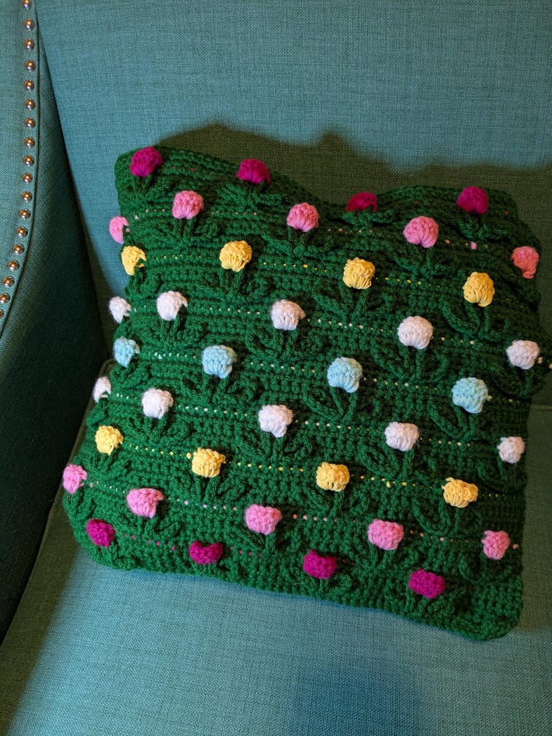 Victorian Thistle Stitch Crochet Pattern – Floral Pillow or Blanket PDF ...