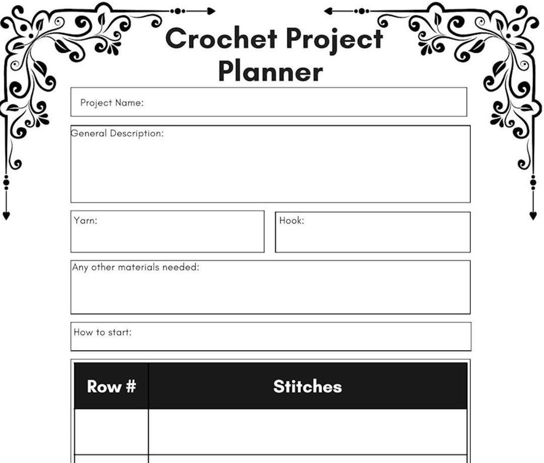 Crochet Project Planner: Filet Crochet Grid (editable PDF) - Etsy