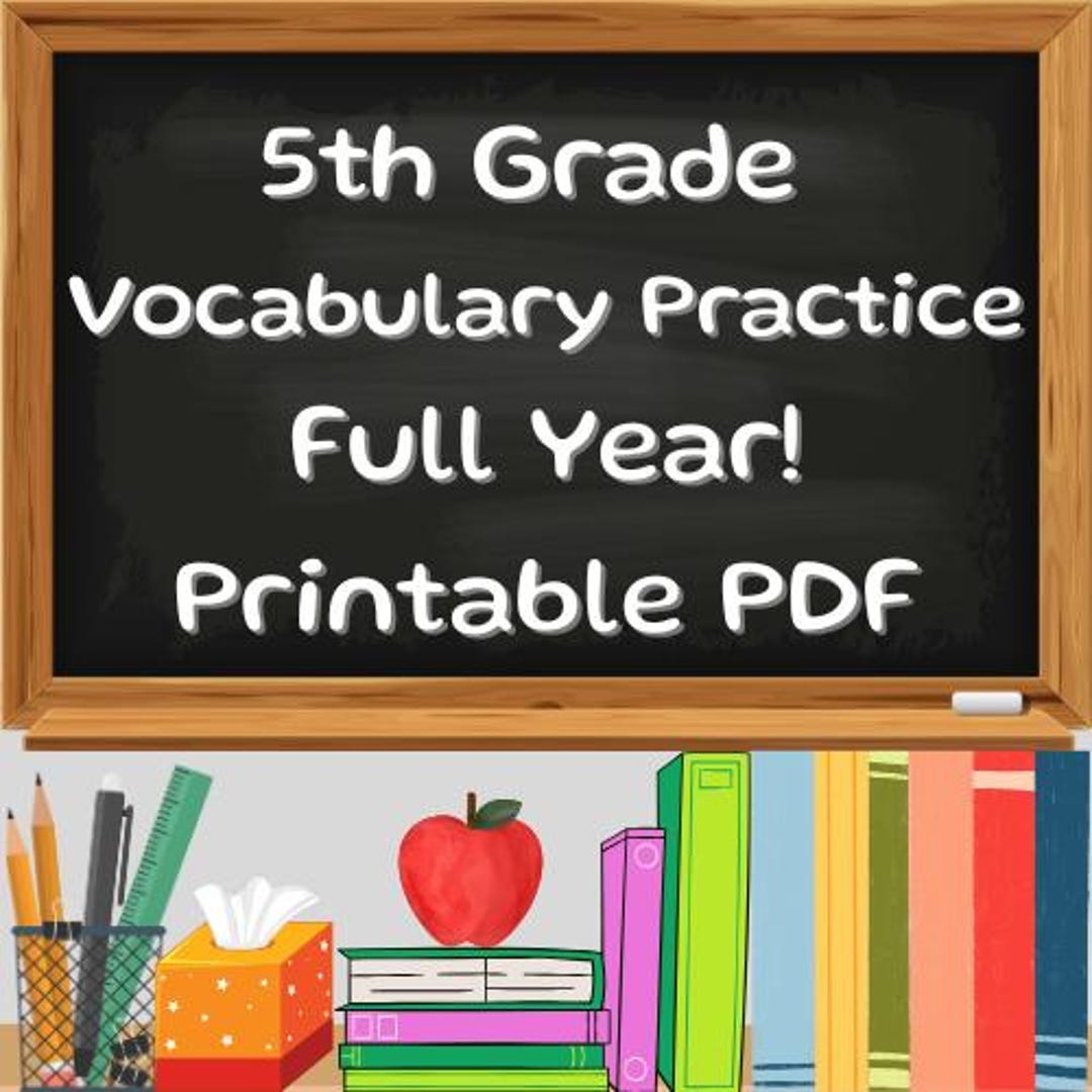 5th Grade Vocabulary: ELA Workbook With Word Lists, Flashcards, Puzzles ...