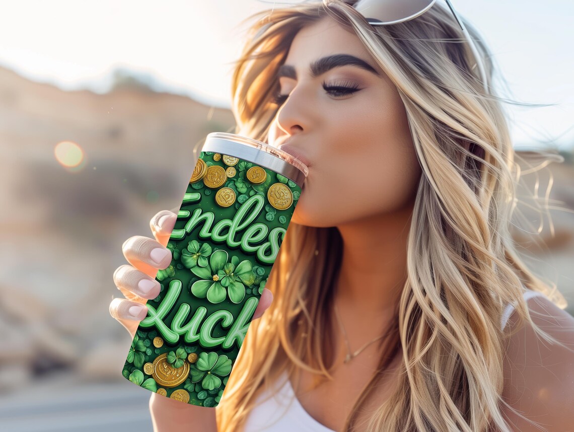 Endless Luck Tumbler Wrap PNG, St Patrick's Day Sublimation Design ...