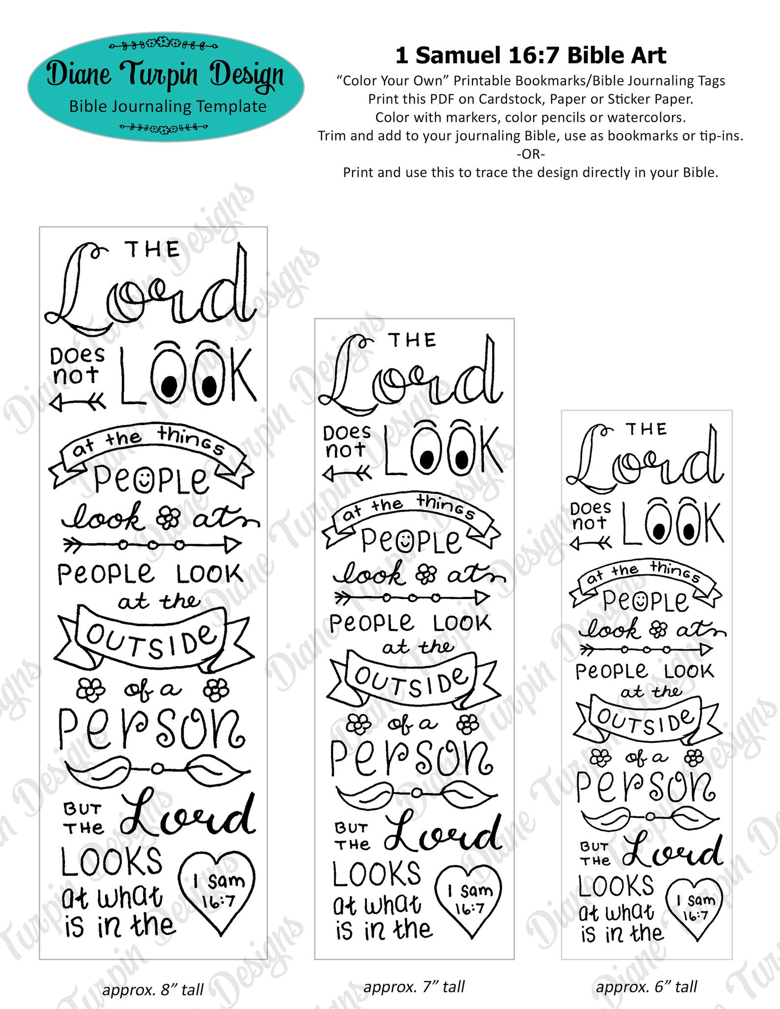 Bible Journaling Verse Art - Margin Art - Coloring Bookmark Featuring I ...