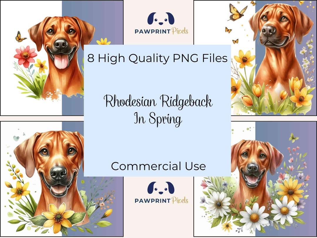 Rhodesian Ridgeback in Spring PNG File, Lovable Dog With Flowers ...