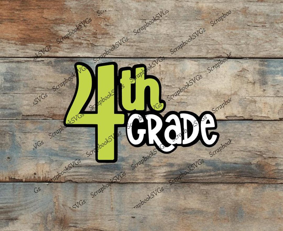 4th Grade SVG, School Scrapbook Title (digital Download) - Etsy