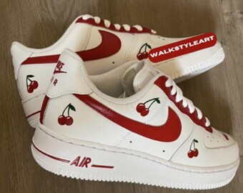 Custom Red & Black Splatter Air Force 1 | Hand Painted Drip Sneakers ...